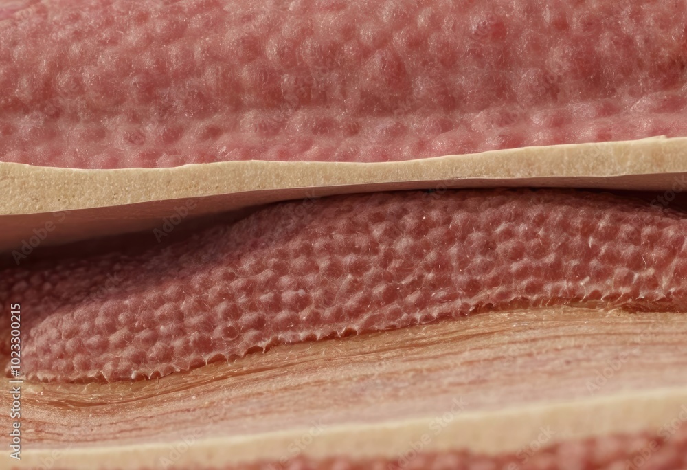 A cross-sectional diagram of skin, emphasizing the sebaceous glands and ...