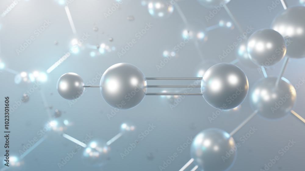 hydrogen cyanide molecular structure, 3d model molecule, prussic acid ...