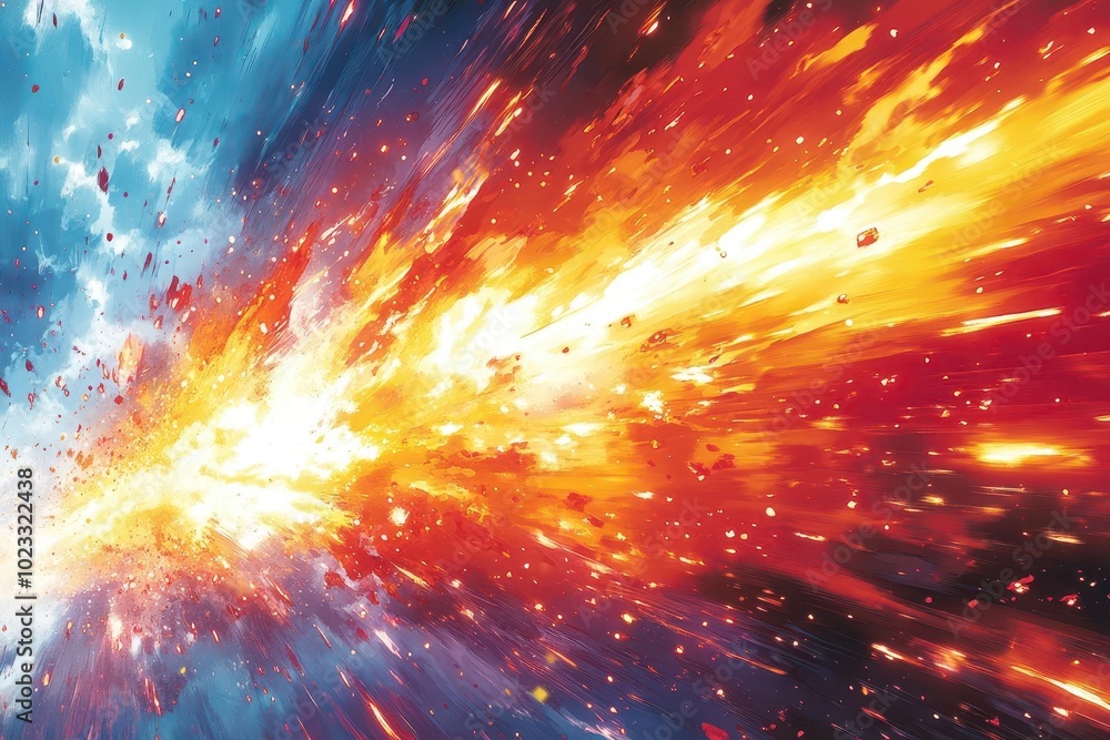 dynamic manga illustration featuring motion effects with comicstyle ...