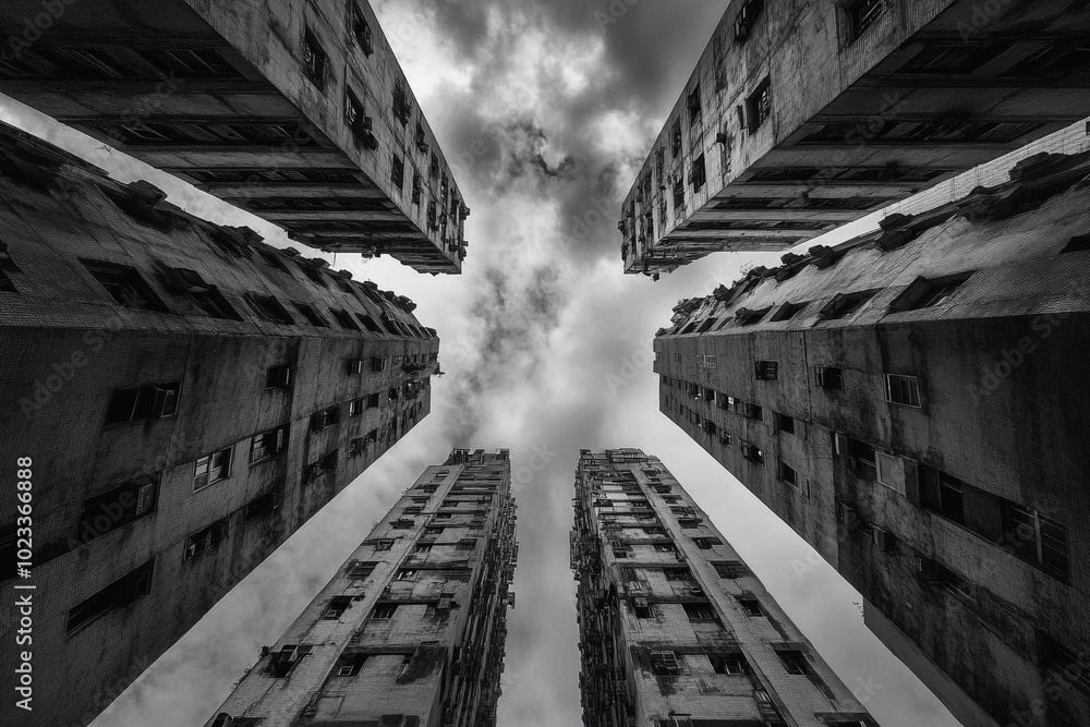 Futuristic Dystopian Brutalist Skyscraper Design Showcasing Monolithic ...