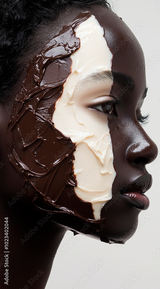 fashion portrait, studio lightning, dramatic contrast, side lighting ...