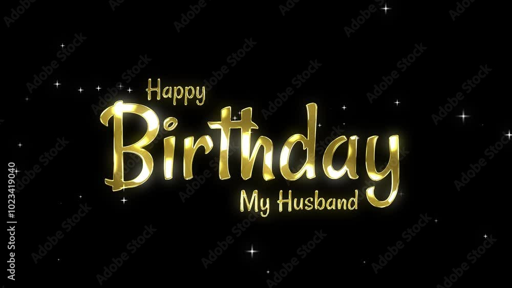happy birthday to my husband text gold animated background happy ...