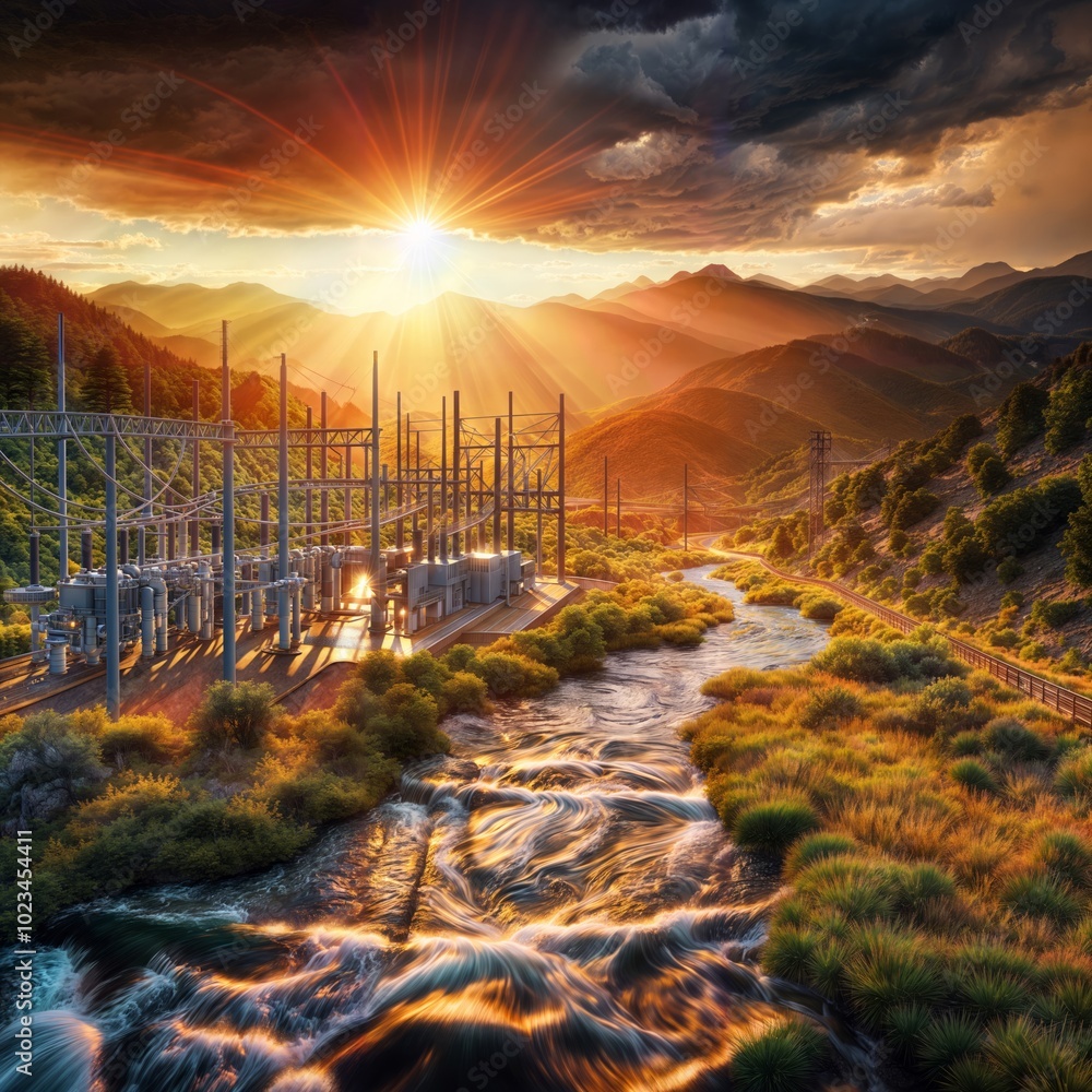 Substation Switchgear. An orderly array of electrical switchgear panels ...