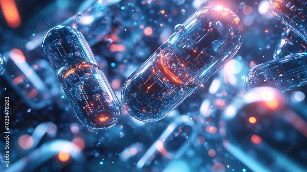 3D Rendering of Nanomedicine Concept: Nanoparticle Robots for Pain ...