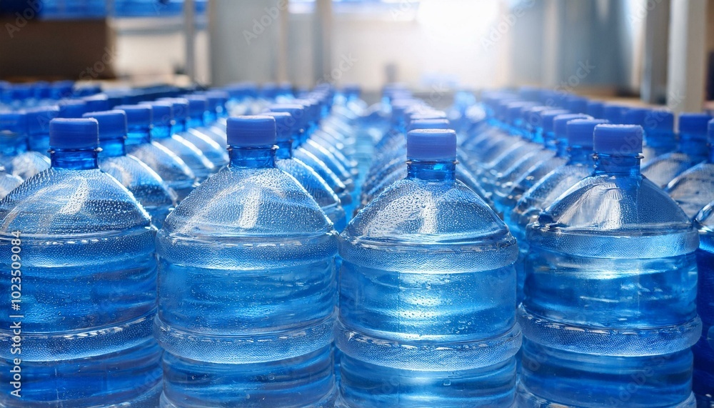 Large plastic water bottle. Drinking water jug. Concept of a mineral ...