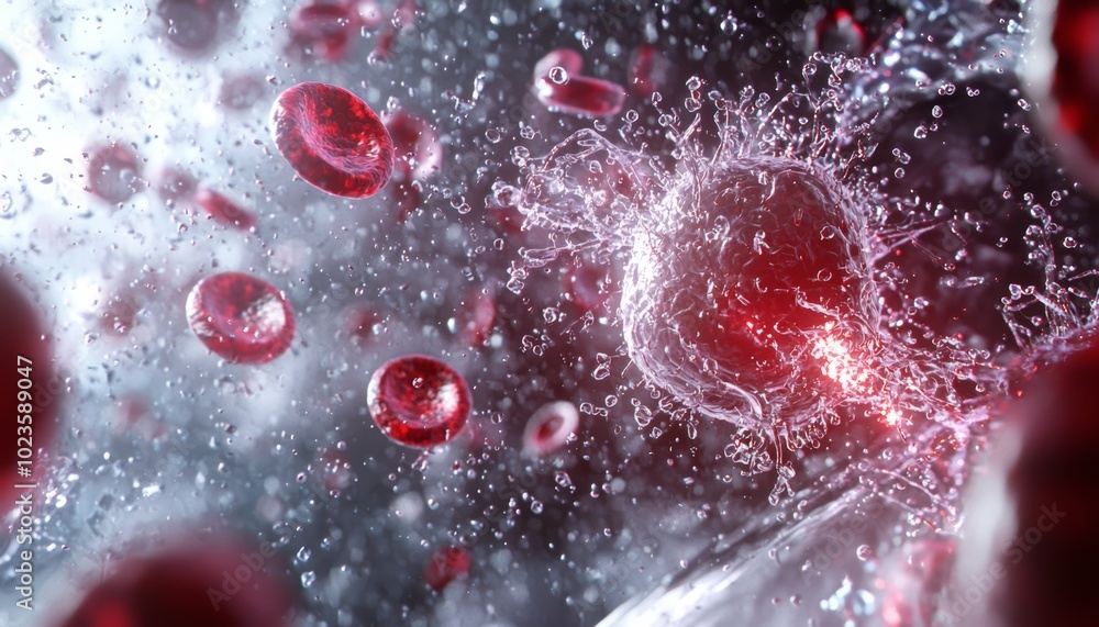 A detailed 3D visualization of oxygen exchange in the bloodstream ...