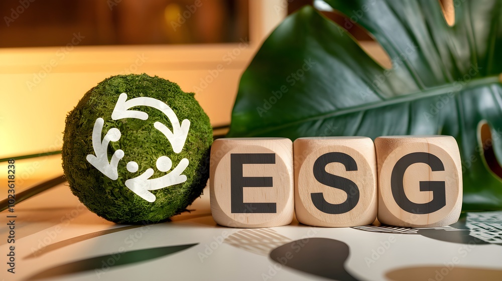 Wooden Block with ESG Acronym Representing Environmental Social and ...