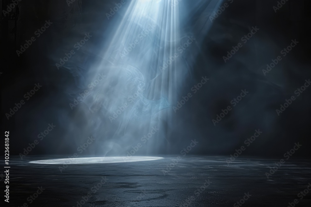 Black background with beam of light shining down creating a dynamic and ...