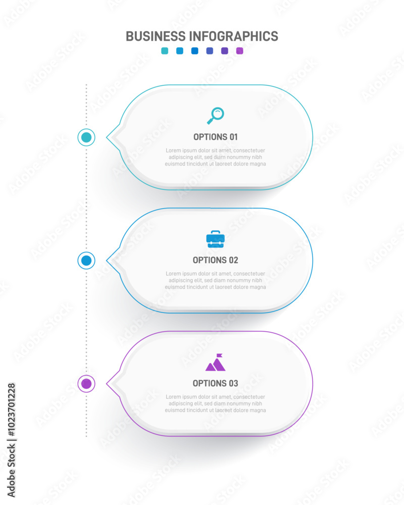 Vertical progress bar featuring 3 arrow-shaped elements, symbolizing ...