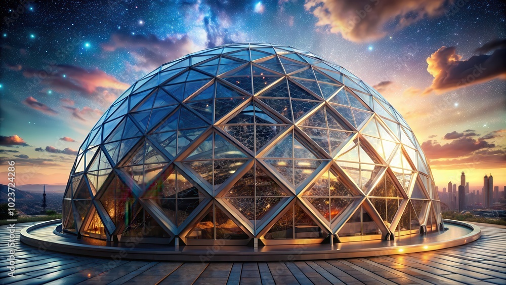 Futuristic space dome with advanced technology and limitless ...