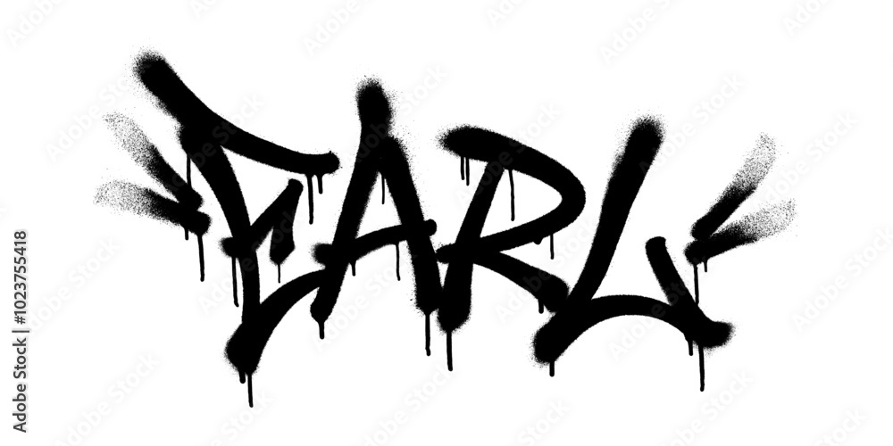 Sprayed Earl name with overspray in black over white. Vector ...