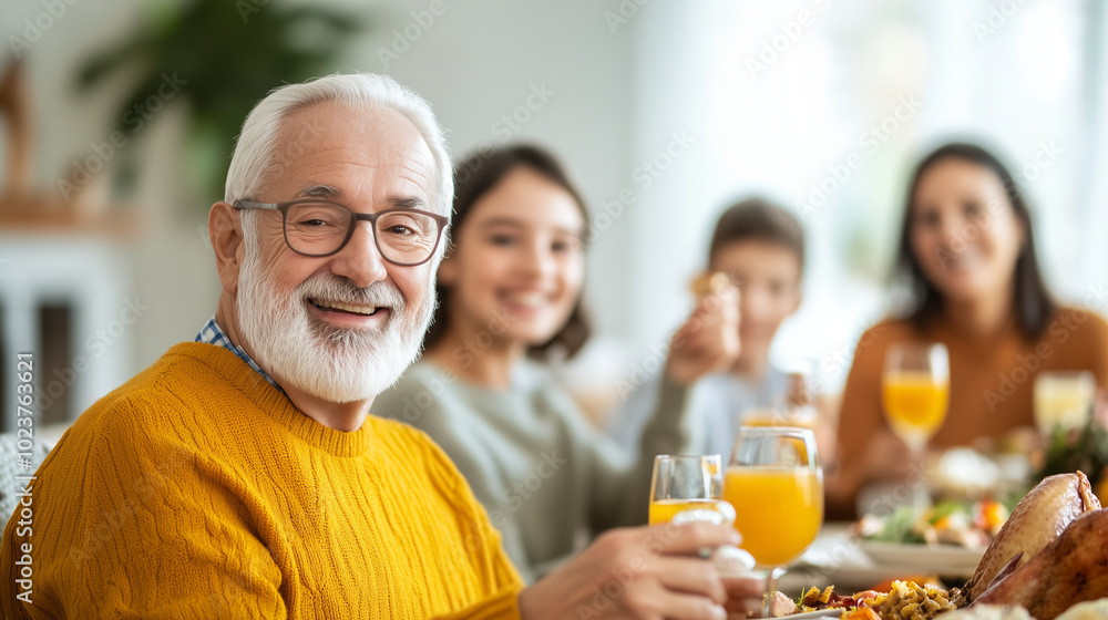 Happy Family Dinner with Multiracial and Multigenerational Group - A ...