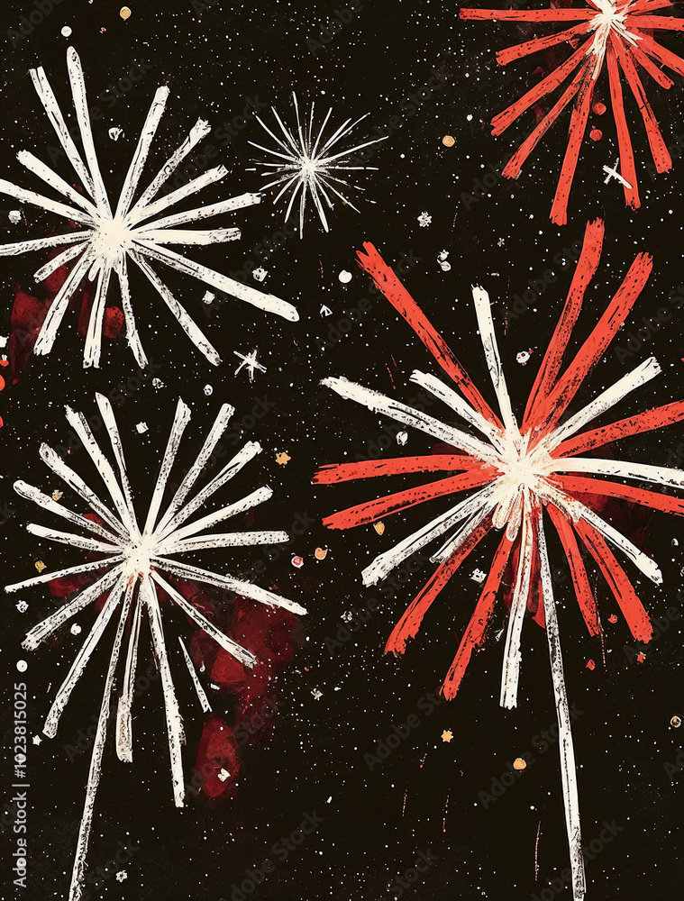Christmas pattern of Explosive bursts of gold and silver fireworks ...