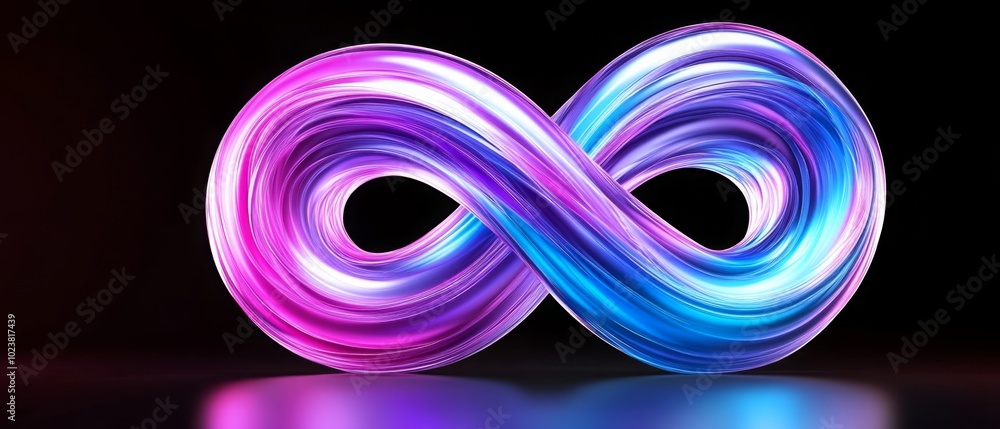 3D Infinity Symbol logo with Cyan and Magenta Gradient, for Futuristic ...