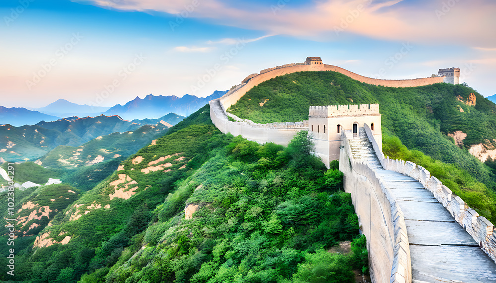 Great Wall of China: A display of beautiful landscapes in China Stock ...