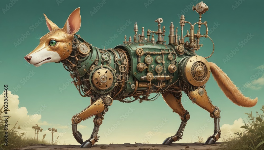 Animal Mechanica: A whimsical vector art series depicting animals with ...