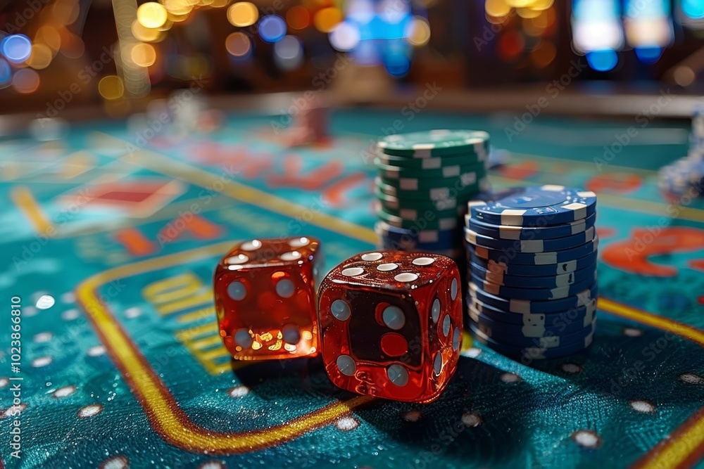 Exciting dice game on green poker table leads to big wins with double ...