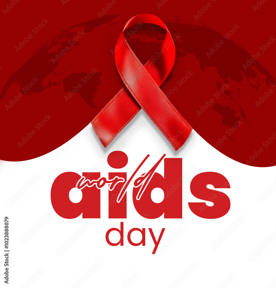 World Aida Day poster design with Red ribbon background Aids day ...