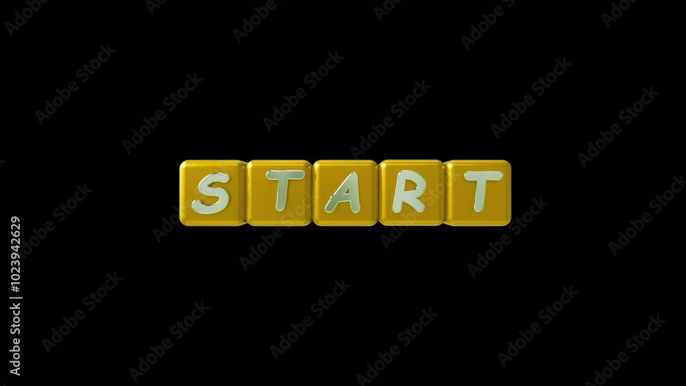 start text animation. 3d animation. creative. transparent background ...