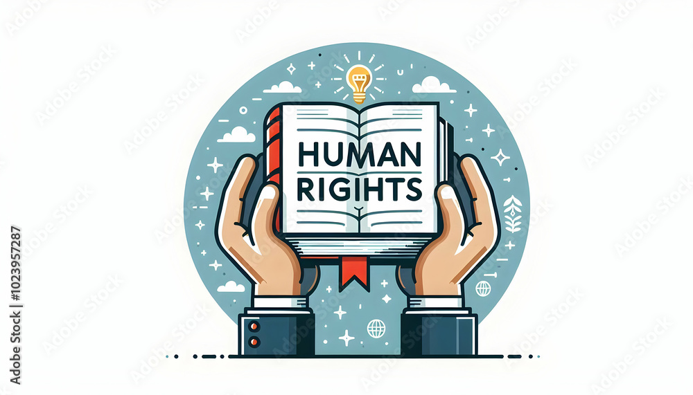 Flat Isolated Human Rights Book Icon for Education and Justice - Modern ...