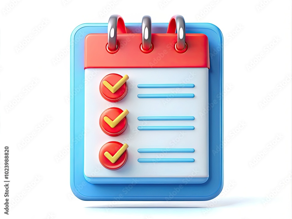 An animated to-do list featuring a vibrant red checkmark icon, allowing ...