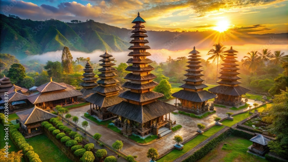 An awe-inspiring aerial view reveals a Bali temple steeped in ...