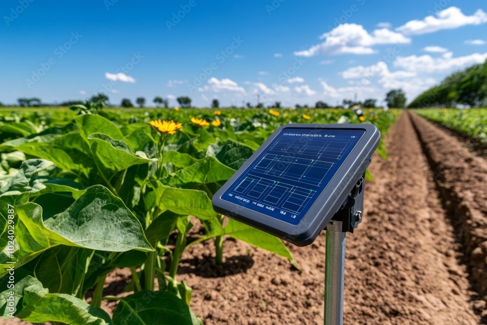 Automated weather stations installed on rural farmland, providing real ...
