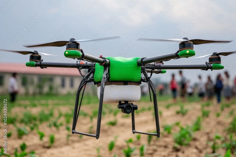 Biodegradable drones used in rural reforestation efforts, planting ...