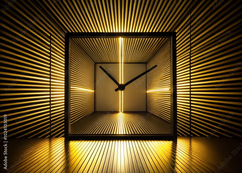 Experience a mesmerizing square clock animation in silhouette style ...