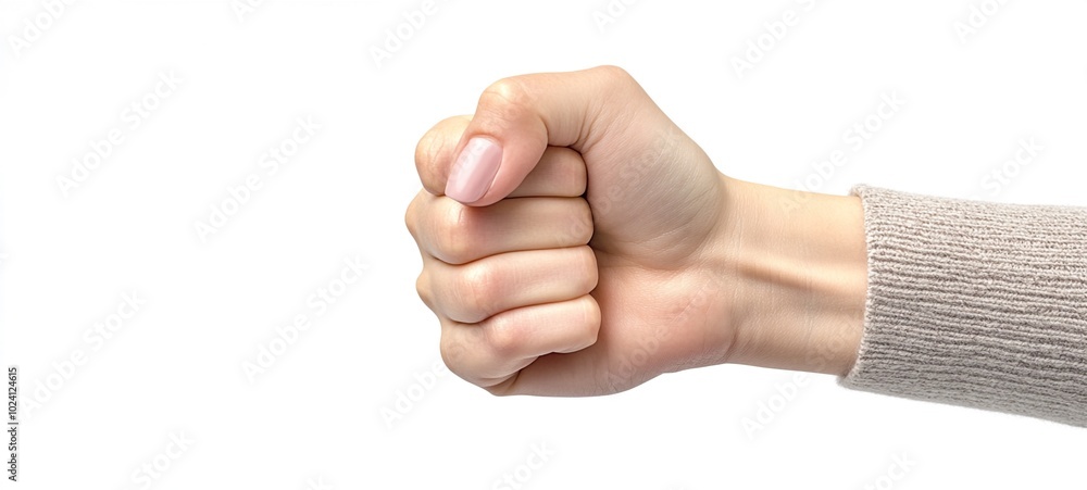 Closeup of a clenched male fist showing a powerful aggressive gesture ...