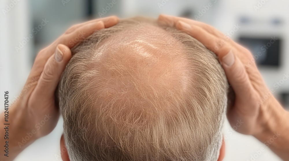 Hair thinning transformation, featuring a patient's story with side-by ...