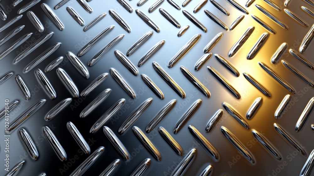 Chrome vector design on a silver and gold metallic surface, diamond ...