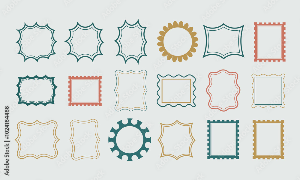 vector graphic illustration of a set of different rectangle frames with ...