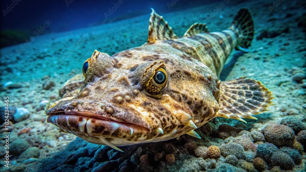 Underwater image of an Aerial Crocodile fish with fish bone features ...