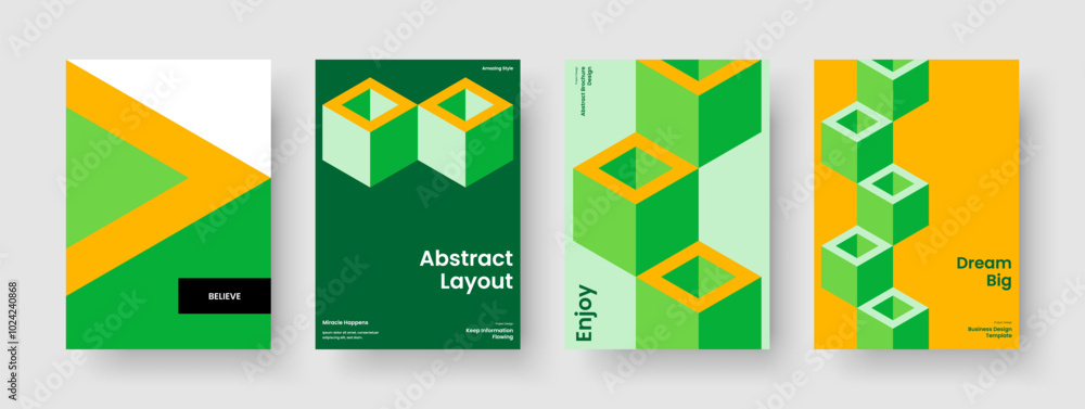 Abstract Poster Layout. Isolated Book Cover Template. Geometric ...