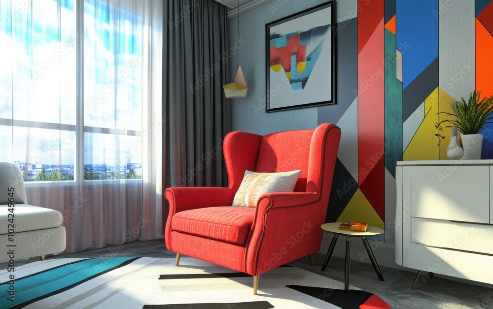 Zoomed-out view from a corner of the room, displaying the overall ...