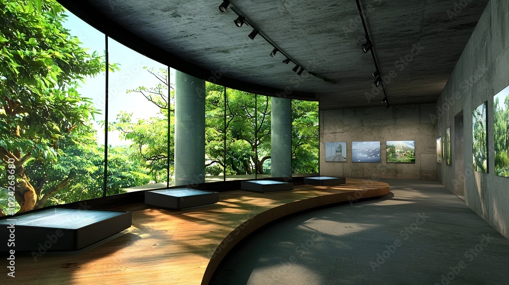 Cutting edge virtual reality museum showcasing holographic historical ...