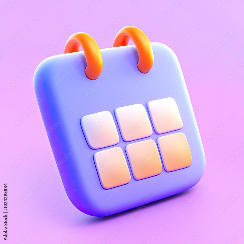 Design Element - 3D Calendar Icon with Smooth Rounded Edges, Minimalist ...