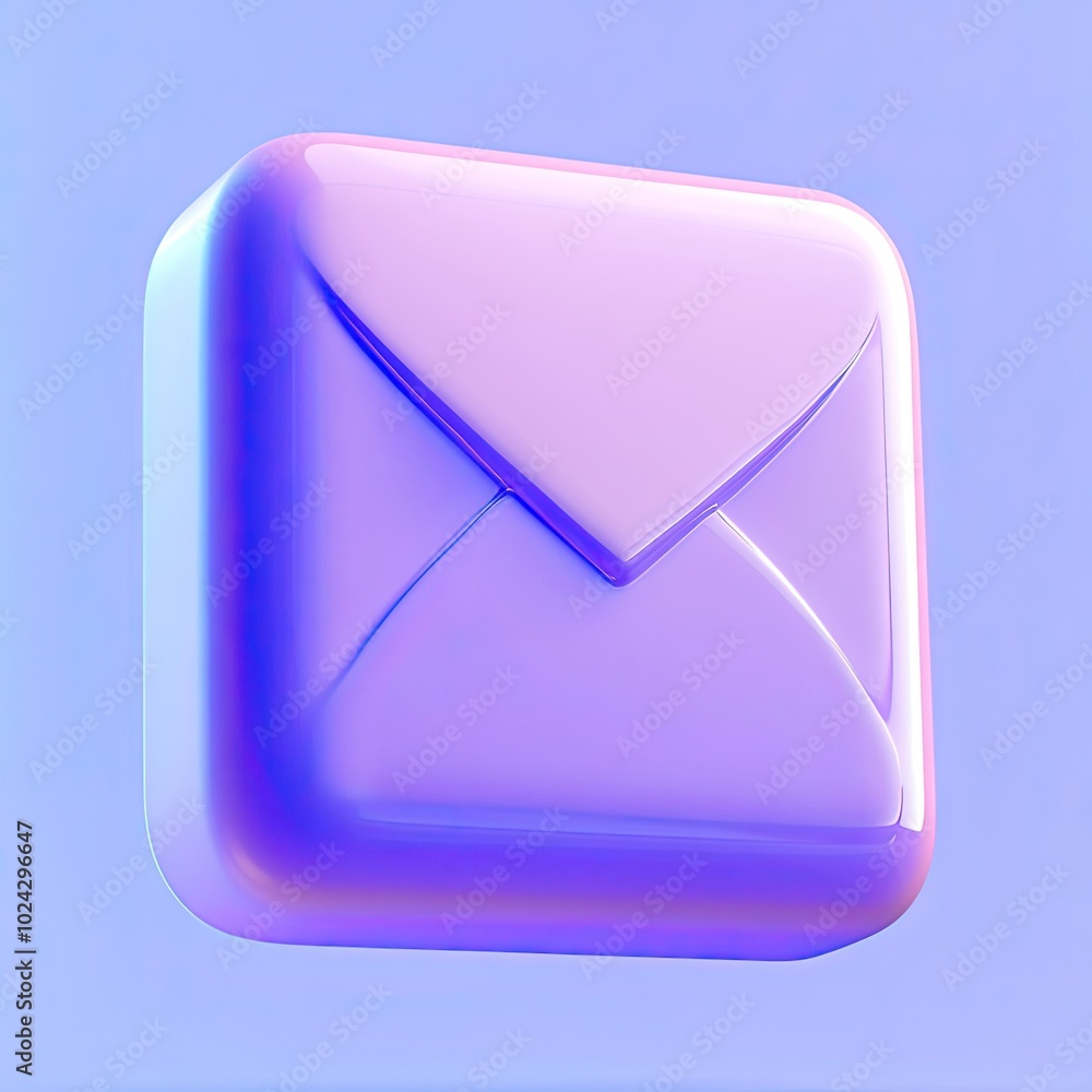 Design Element - 3D Email Notification Icon with Smooth Rounded Edges ...
