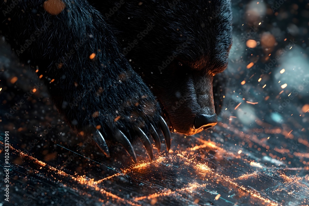 Furious Bear Claws Rip Through Market Chart as Fragments Fly Into the ...