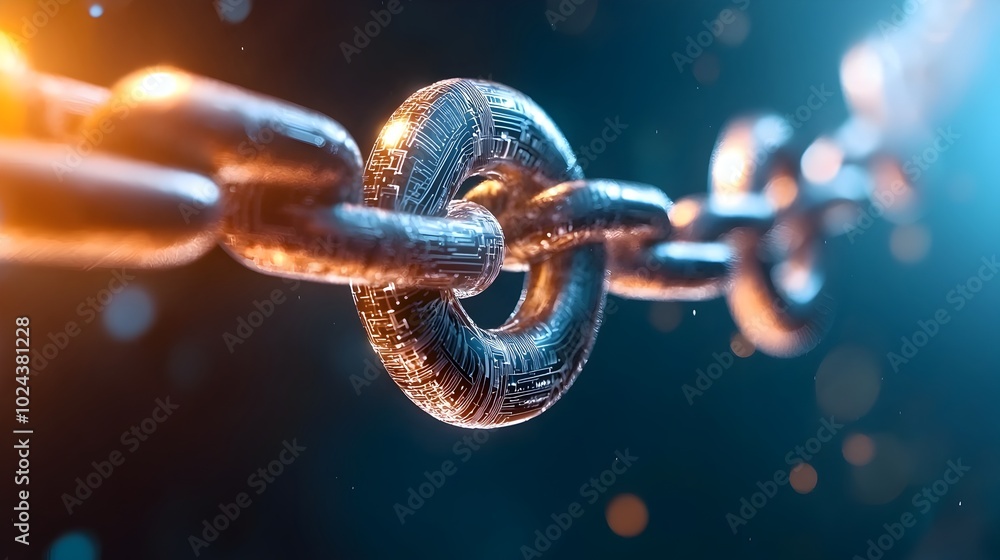 Visually striking conceptual representation of blockchain technology ...