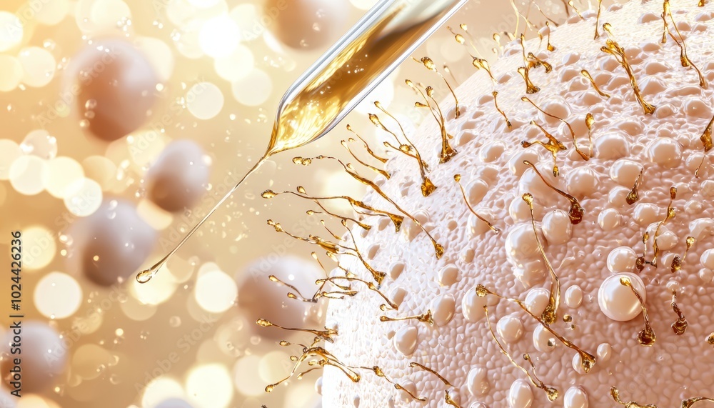 A detailed look at the sebaceous glands connected to hair follicles in ...