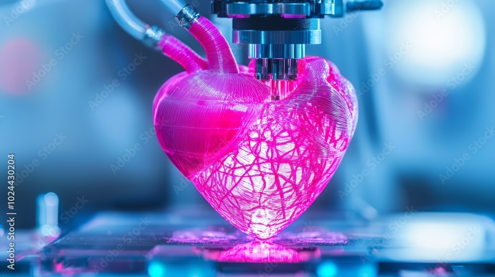 A medical 3D printer in action, printing a heart in real-time, with ...