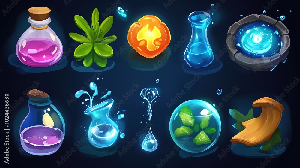 A captivating water magic icon that embodies the essence of fluidity ...