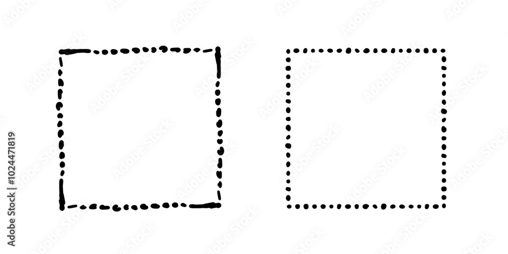 Square doodle frames ,hand-drawn monograms.Edgings and cadres with ...