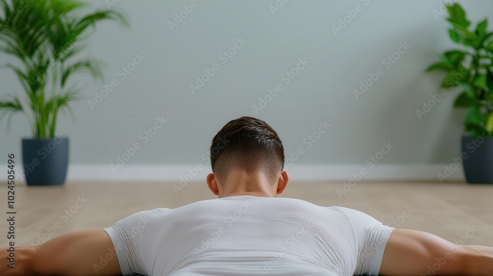 Person practicing progressive muscle relaxation, lying on a mat ...