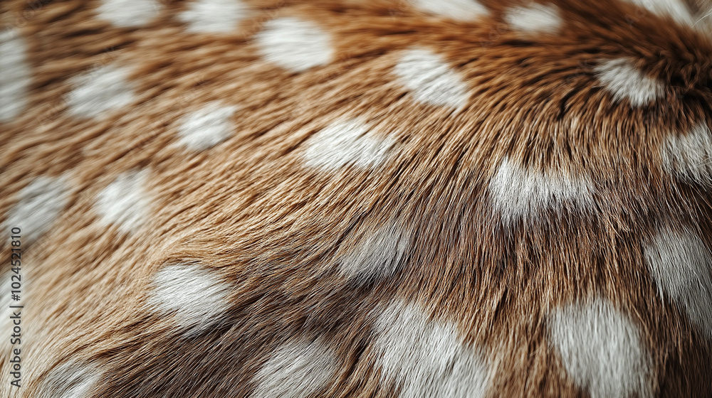Spotted deer fur texture, close-up of natural brown and white spots ...