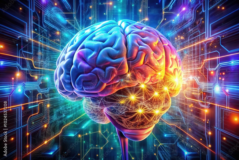 Surreal Brain with AI Concept for Futuristic Imagery and Technology ...