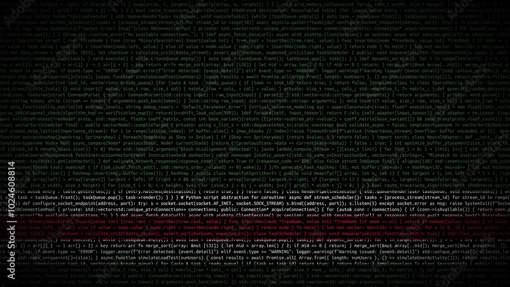 Binary code on flag of Chechen Republic of Ichkeria. Program source code or Hacker concept on ...