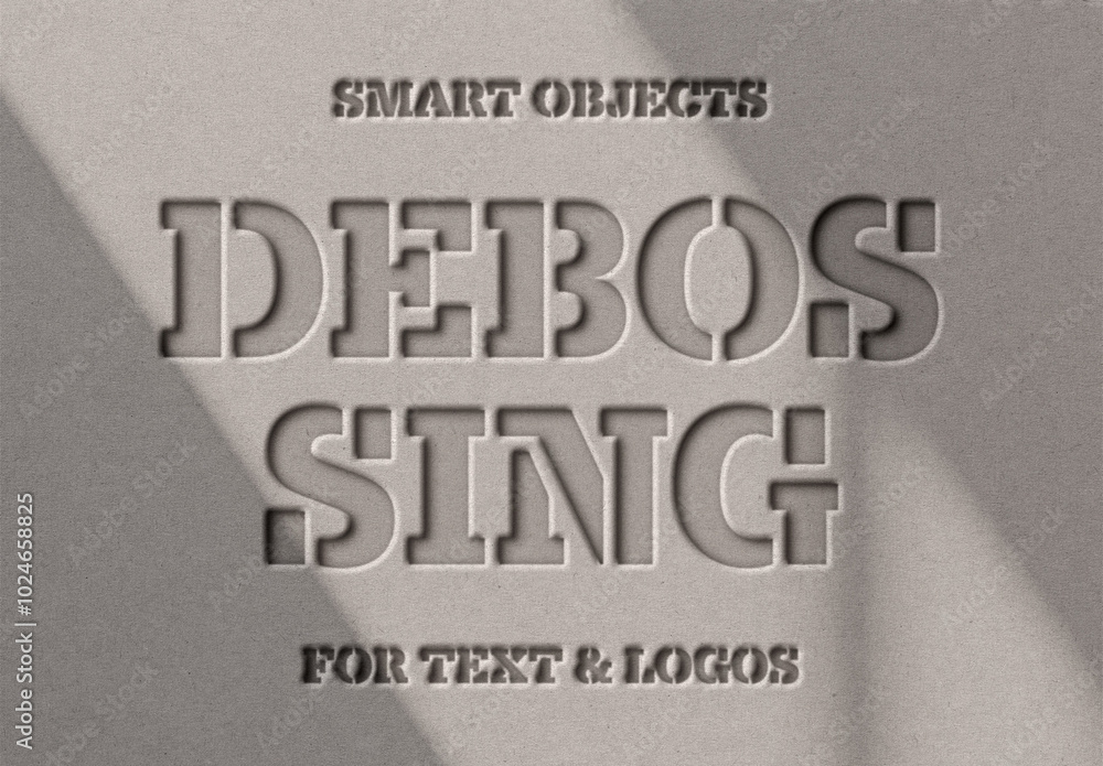 Debossing Cutout Logo And Text Mockup Stock Template | Adobe Stock